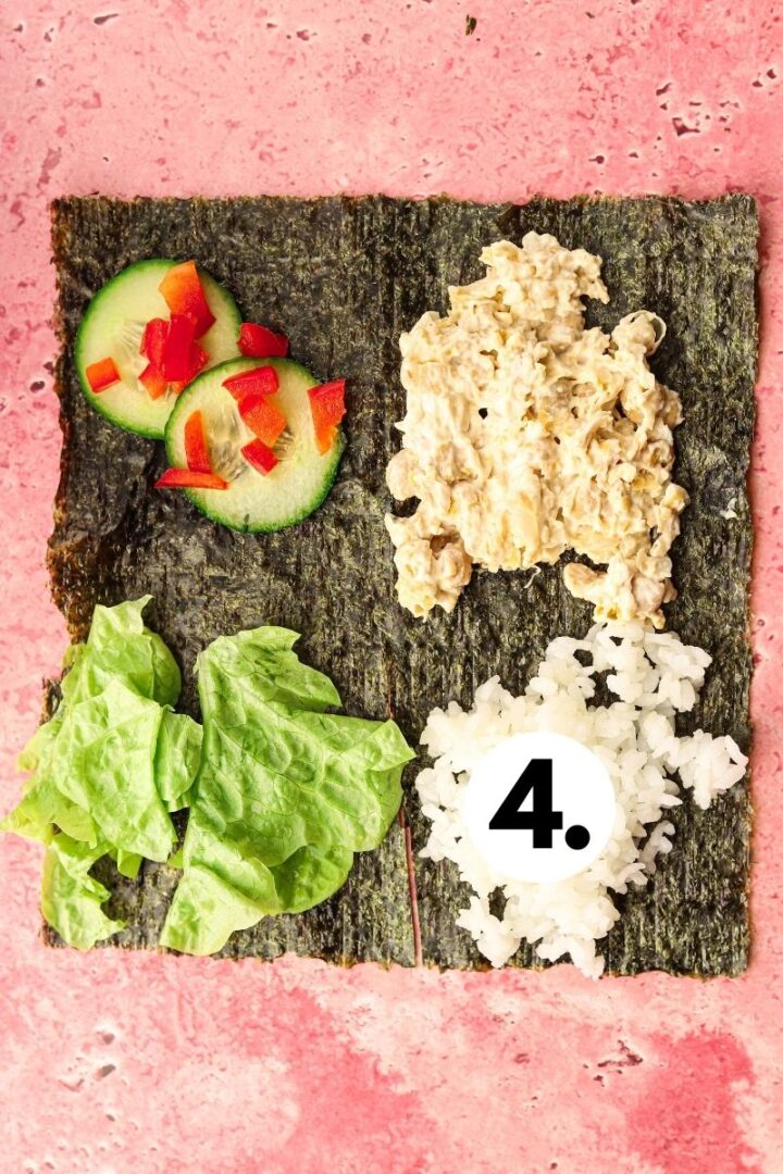 EASY NORI SUSHI WRAPS (WITHOUT FISH) - Delciously Nikki